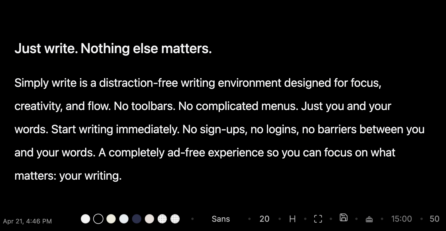 Simply Write - Distraction-Free Writing Tool